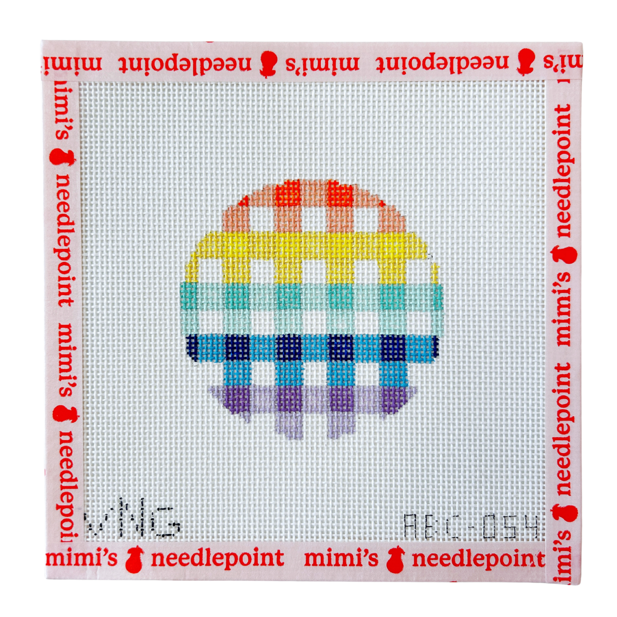 Rainbow Gingham Round – Mimi's Needlepoint